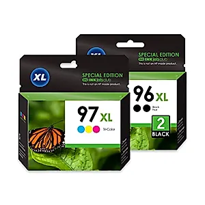 InkjetsClub Remanufactured Ink Cartridge Replacement for 3 HP 96 & HP 97 Ink Cartridge Value Pack. Includes 2 96 Black & 1 97 Color Compatible Ink Cartridges
