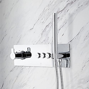 Signature Hardware 948008 Hollyn Thermostatic Shower System with 6-1/2" Rainfall Shower Head and Hand Shower- Rough In Included