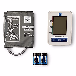 Medline Automatic Digital Blood Pressure Monitor with Standard Adult Cuff for Upper Arm, with Large LED Display, Batteries Included, Great for Home Use, Professional Medical Use
