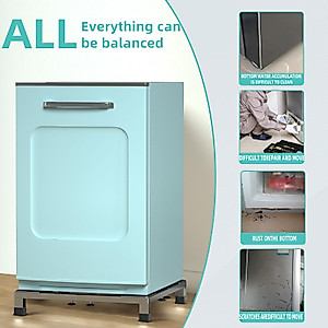 ANBase Heavy Duty All Stainless Steel Fridge Stand Universal Adjustable Washing Machine Refrigerator Stand Base 4 Sturdy Feet for Refrigerator,Washing Machine,and Dryer(Large)