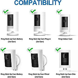 Wall Mount Compatible with Ring Indoor Cam & Ring Stick Up Cam, 360 Degree Adjustable Mount Bracket for Ring Camera Outdoor Indoor Security Camera System(4Pack)