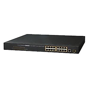 Lorex 16 Port PoE+ Switch for IP Security Camera Systems, Power Over Ethernet Switch for High Speed Transmission, Adds 16 Channels to Existing NVR, 220W Total Power, 1 Gigabit