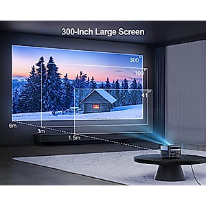 [Auto Focus/Keystone] 4K Projector with WiFi 6 and Bluetooth 5.2, 500 ANSI Lumens WiMiUS P64 Native 1080P Outdoor Movie Proyector, 50% Zoom, Home Projector Compatible with iOS/Android/HDMI/TV Stick