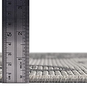 Unique Loom Botanical Collection Floral, Coastal, Bohemian, Indoor and Outdoor Area Rug, Rectangular 2' 2" x 3' 0", Gray/Dark Gray