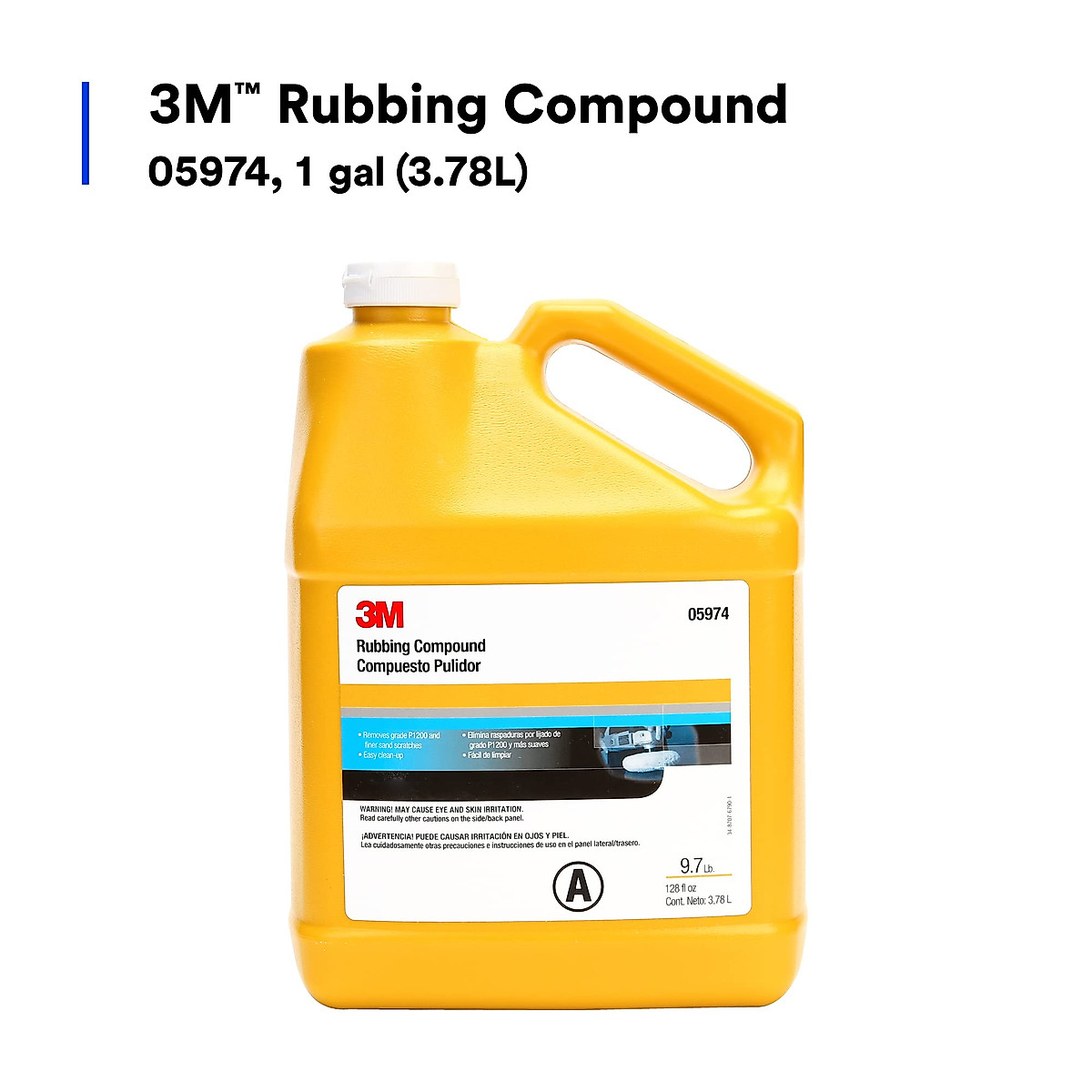 3M Rubbing Compound, 05974, Liquid Formula, 1 gal (3.78L)