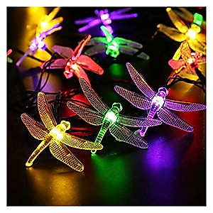 Xiaobei Solar String Lights, LED Dragonfly Waterproof Outdoor Fairy Lights, Solar Lights Outdoor Garden, Home and Outdoor Garden Party Lighting Decoration (Emitting Color : Colored Light)