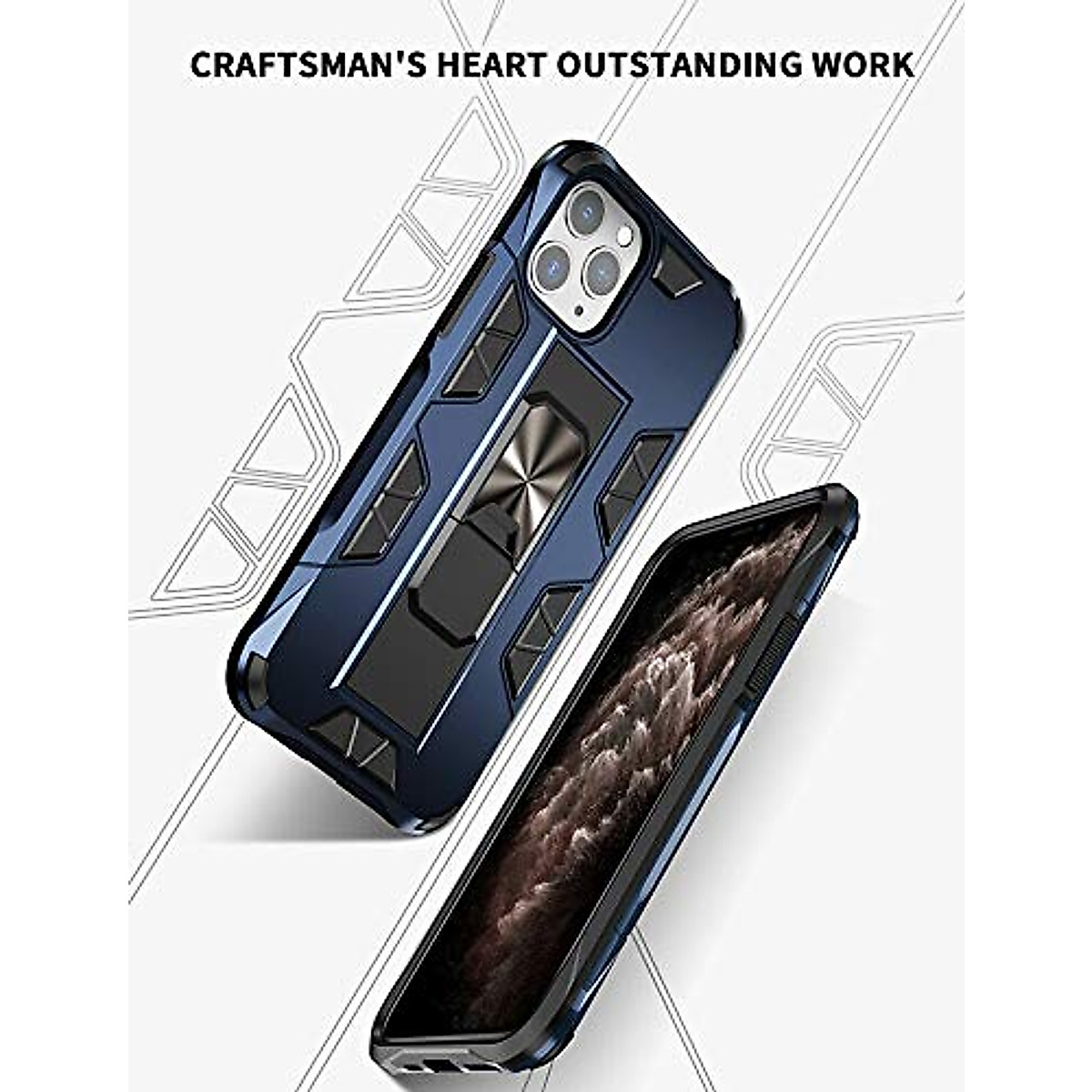 Gorilla Gadgets] Military Grade Shockproof Kickstand Phone Case for iPhone 11 Silver