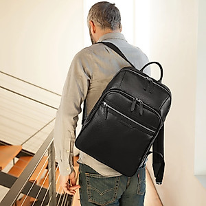 BOSTANTEN 20 inch Carry On Luggage Airline Approved ＆ Genuine Leather 15.6 inch Laptop Backpack Casual Backpack Travel Bag