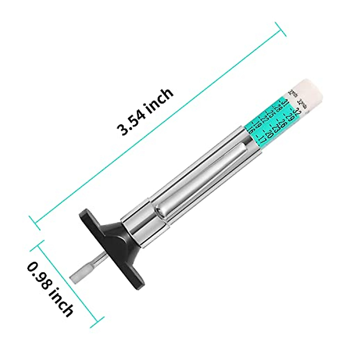 Miytsya 2 Pack Colored Tyre Tread Depth Gauge (Green)