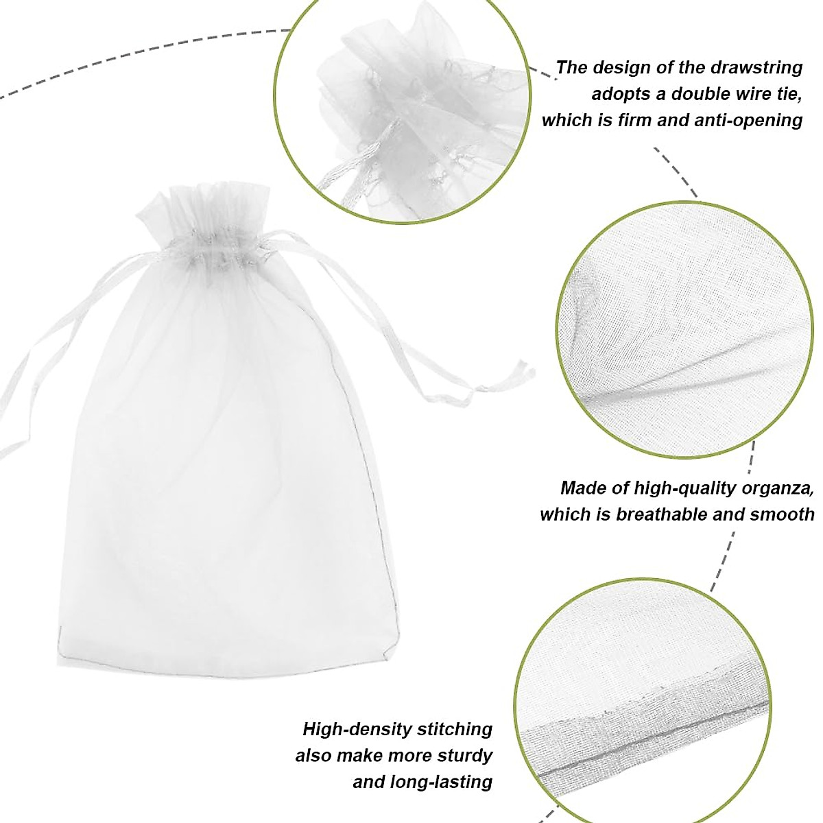 Organza Bags, Sheer Organza Bags 5 x 7 Inch 50 pcs Mesh Bags Drawstring Sachet Bag Drawstring Bags Small Jewelry Bags Candy Bags Mesh Gift Bags for Birthday Wedding Party Supply Halloween Christmas