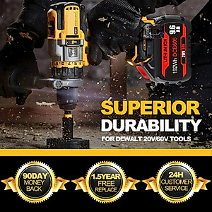 POWITEC 9.6Ah 20V/60V Replacement Battery for Dewalt 60V Battery DCB609 DCB606 DCB612 Compatible with Dewalt 20V/60V MAX Cordless Power Tools Lithium-ion Battery