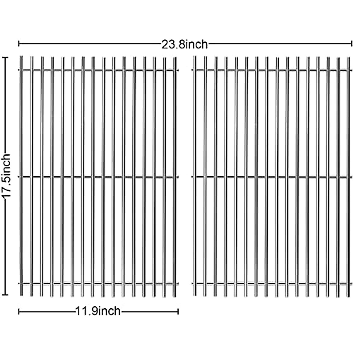AOREWTGGH 7639 Cooking Grates for Weber Spirit I & II 300 Series E310, E320, E330, S310, S320,304 Stainless Steel Grill Grates for Spirit 700, Weber 900, Genesis Silver/Gold/Platinum B & C, 1000-3500