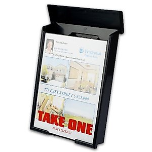 Black Snap Shut Brochure Box Brochure Holder Flyer Box Black Outdoor"Realtor Style" Info Box Real Estate Realtor Supplies