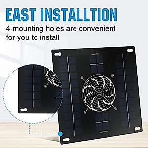 Amikadom #11HHa1 Solar Panel Fans 5W Solar Panel Powered Fan Waterproof Outdoor Solar Exhaust Ventilation Fan for Greenhouse Hicken Co