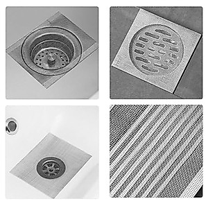Disposable Shower Drain Cover,Disposable Shower Drain Hair Catcher,Cutable Mesh Shower Drain Cover,DIY Floor Drain Shower Drain Screen with Removal Tool,for Bathroom,Laundry,Bathtub,Kitchen,Sink