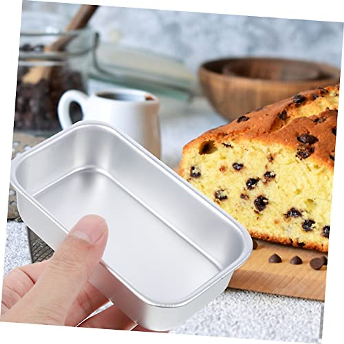 Hemoton 8pcs Aluminum Cake Pans Cupcake Baking Pan Non Stick Baking Sheet Loaf Baking Dish Stainless Steel Meatloaf Baking Pan Bread Baking Household Baking Plate Kitchen Supplies Toast