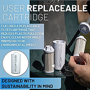 Epic Escape | Glass Water Bottle with Filter | USA Made Filter | Dishwasher Safe | Borosilicate Glass with Silicone Sleeve | BPA Free Water Bottle | Removes 99.99% Tap Water Contaminants | Filtered