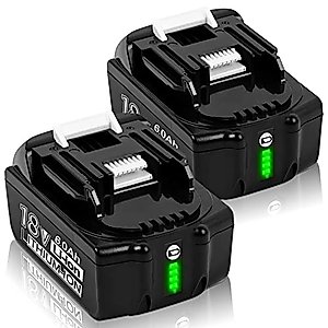 [New UPGRADER] 2Pack DSANKE 18V 6.0Ah BL1850B Battery Replacement for Makita 18V Battery BL1830 BL1850 BL1840 BL1850B-2 BL1845 BL1815 BL1820 BL1860B LXT-400 18-Volt Cordless Power Tools Batteries