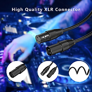 HOOH XLR Cables 25Fts 4 Pack XLR Cables, XLR Microphone Cable, 3-pin XLR Speaker Cable Male to Female Balanced Mic Cable