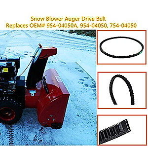 754-04050 954-04050 Auger Drive Belt for MTD Troy-Bilt Cub Cadet Huskee Yard Machines Yard-Man Bolens 2-Stage Snow Throwers 1/2" x 35" (2-Pack)