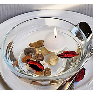 Floating Candles,Classic Unscented Tealight Shape Candles with 100PCS Silk Rose Petals,Mini Candle Discs for Weddings,Anniversaries,Birthdays,Home Decoration,Spa,Relaxation,10PACK (Ivory)