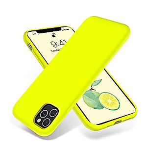 OTOFLY iPhone 11 Pro Case,Ultra Slim Fit iPhone Case Liquid Silicone Gel Cover with Full Body Protection Anti-Scratch Shockproof Case Compatible with iPhone 11 Pro (Fluorescent Yellow)