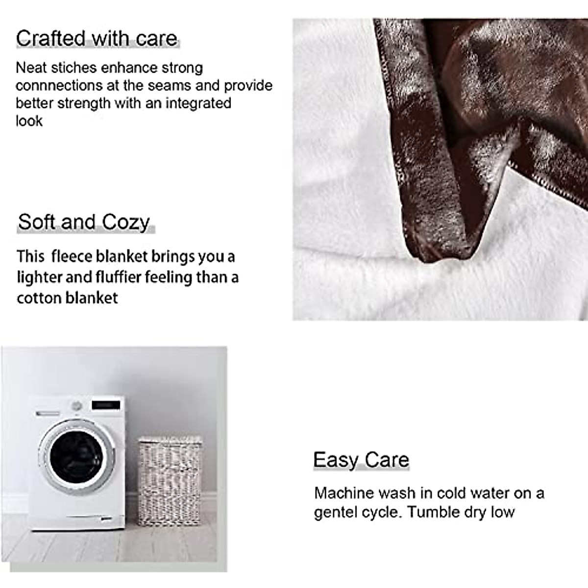 HommomH Chocolate Lab Blanket, Brown Labrador Dog Print, Soft Fluffy Fleece Throw, 50"x60"