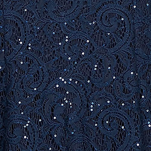 Alex Evenings Women's Long A-Line Dress with Draped Cowl Back, Navy, 14