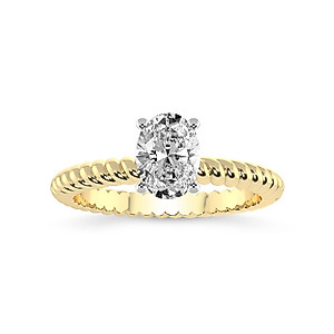 FRIENDLY DIAMONDS 2 Carat IGI Certified Oval Shape Lab Grown Diamond Ring | 14K Or 18K in White, Yellow Or Rose Gold | Sansa Solitaire Diamond Engagement Ring | FG-VS1-VS2 Quality