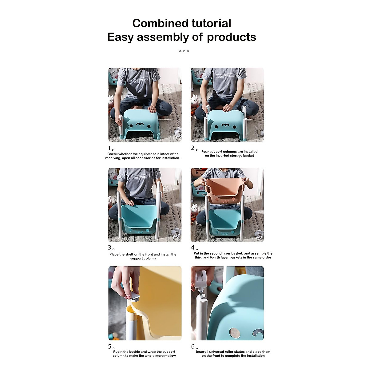 The Simple Co. Colorful Multi-Layer Cute Children's Storage Bin (Two Tier)