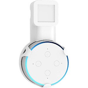 WALI Outlet Wall Mount, Holder Stand for Echo Dot 3rd Gen, Smart Home Speakers Plug Mount for Alexa with Cable Management, (AMM002-W), 1 Pack, White