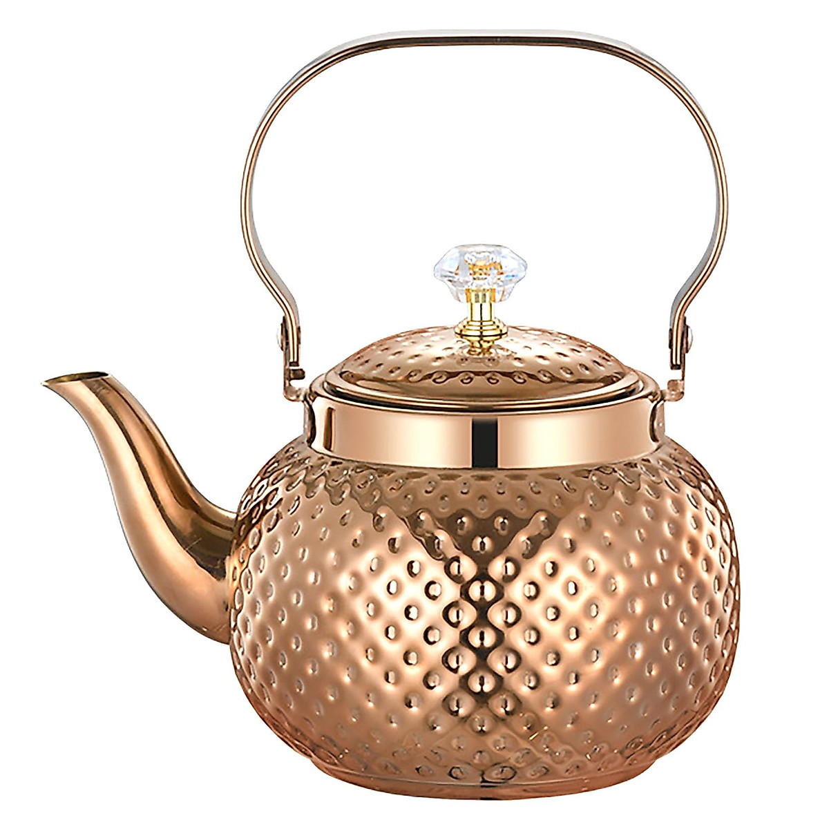 1.3 Quart (1.2 L) Tea Kettle with Tea Leakage, Thick Food Grade Stainless Steel Teakettle is Best for Boiling Water, Brewing Tea, and Making Coffee (Rose Gold)