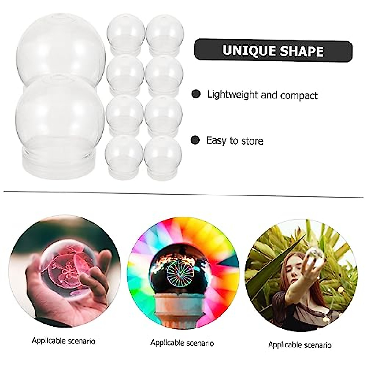 CIYODO 10pcs DIY Snow Globe Glass Food Jars Globe Light Bulbs Mini Jar Snow Globe Screw Off Cap Plastic Snow Globe DIY Water Globe DIY Globe Snow Globes Empty Snow Globes Transparent Cake