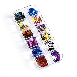 HMDABD Makeup Glitter for Eyes Nail Glitter Halloween Glitter And Halloween Nail Glitter And Witch Sequins And Pumpkin Glitter For DIY Resin Craft Nail Design Stencils（Black