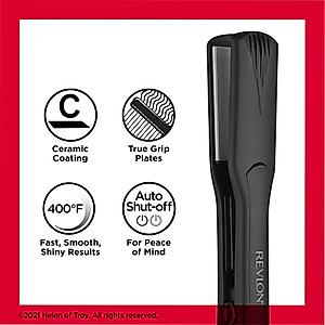Revlon Smooth and Straight Ceramic Flat Iron | Fast Results, Smooth Styles,1.5 Inch (Pack of 1)