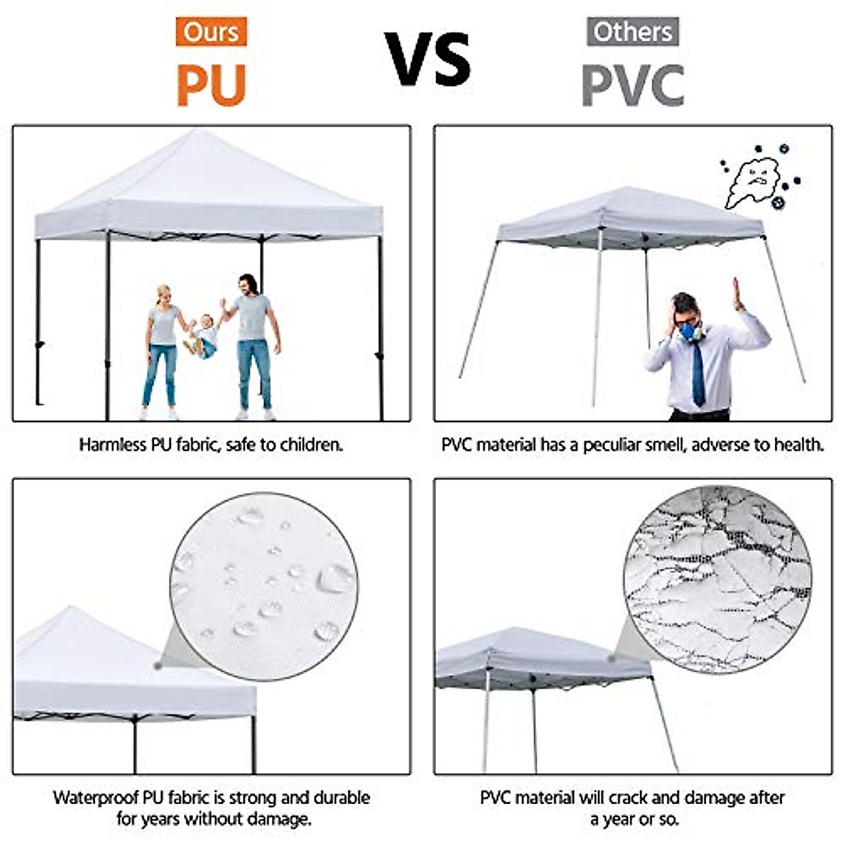 Yaheetech 10x10 Pop Up Canopy Tent, Commercial Instant Heavy Duty Canopy, 500D Waterproof Adjustable Canopy with Wheeled Carry Bag, 4 Sandbags & 4 Stakes, White
