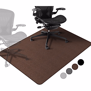 Office Hardwood Floor Chair Mat - Computer Chair Mat for Hardwood Floors, Pad for Hardwood and Tile Floors, Large Anti-Slip Home Desk Chair Mat, Easy Clean, NOT for Carpets, 36" X 55" Brown