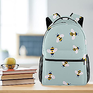 Niaocpwy Cute Cartoon Bee Backpack For Middle School Student, Durable Daypack With Adjustable Strap