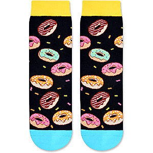 HAPPYPOP Donut Socks Donut Gifts Kids, Fun Crazy Gifts For Girls Boys, If You Can Read This