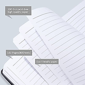 MEHDYS Journal Notebooks,3 Pack,A5 Leather Hardcover Thick Journals for Writing,for Work Business Study Journaling Note Taking, 100 GSM Eco-friendly Paper,Light Black