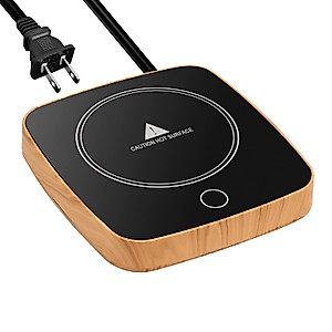 Raccoon Coffee Mug Warmer Waterproof Smart Cup Warmer with 3 Temperature Setting for Warming & Heating Coffee, Beverage, Milk, Tea and Hot Chocolate (Wood Grain)