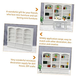 LIFKOME 1pc Mini Furniture Accessories Decked Accessories Book Display Case Mini Bookshelf Wooden Bookcase Locker Display Shelves Locker Miniture House Furniture Mini Furniture Accessory