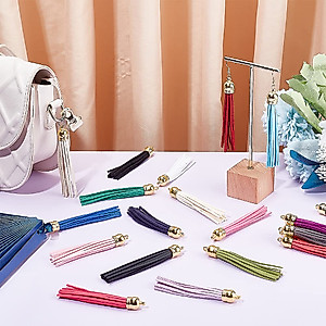 PH PandaHall 3.3"~3.5" Long Faux Leather Tassel, 30pcs Keychain Tassels 30 Colors Faux Suede Tassel Pendants Keychain Tassels with Loop for Keychain Cellphone Straps DIY Earring Jewelry Making