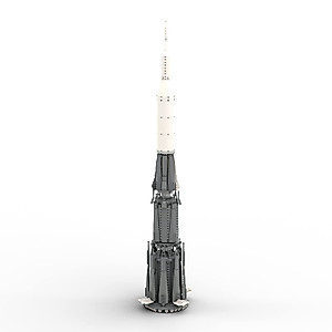 Soviet N1 Moon Rocket Building Kit; SLS Super Heavy-Lift Launch Vehicle N1 Building Set, Saturn V Rocket Ship Toy, N1 Carrier Rocket Model Building Blocks, Outer Space Rocket for Kids Adult (904 PCS)