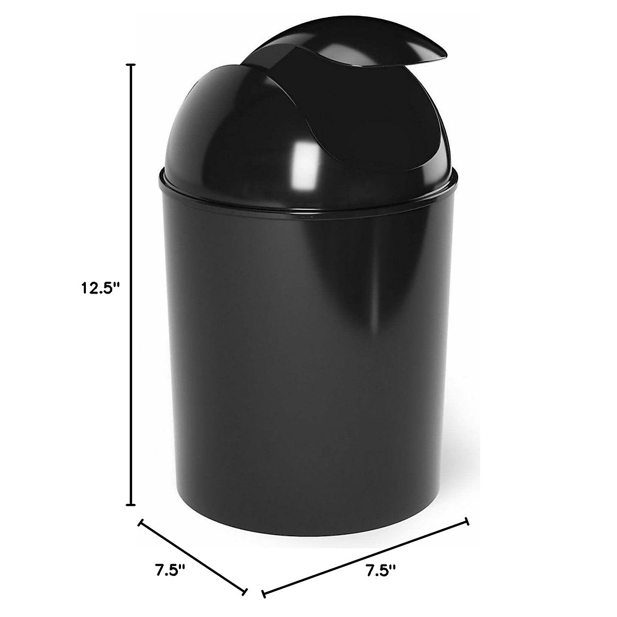 Umbra Mini Waste Can 1-1/2 Gallon with Swing Lid, Matte
