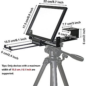 Teleprompter Compatible with iPad Air 10.9 inch, Pafieo S12 Mini DSLR Camera Teleprompter with Remote Control Compatible with Canon Nikon Sony Vlog Camera