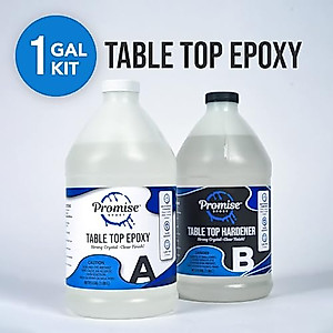 Epoxy Resin 1 Gallon Kit - Crystal Clear, UV Resistant, Self Leveling, Food Safe for Table Top, Arts & Crafts, Casting, Jewelry Making, and Coating - Use with Mica Powder, Silicone Molds, Alcohol Ink