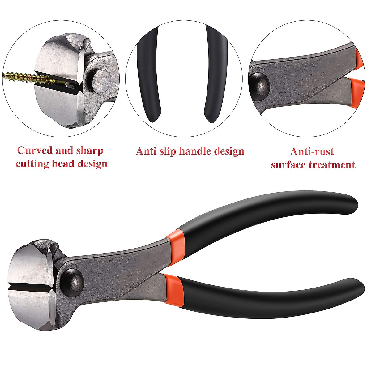 3 Packs Nail Puller Nail Remover Tool Nippers Tack Puller End Cutting Pliers Set 7 Inch Nail Nippers Pliers with 6 Inch Bendable U Tip, V Tip Tack Puller to Remove Nails Jewelry Wire Cutter