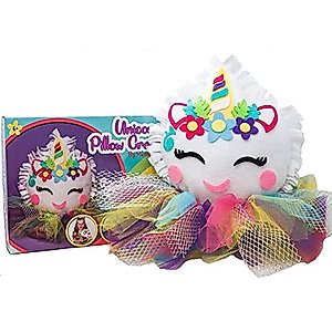 Ruckus Kids Unicorn Pillow Craft – DIY Cute Colorful Fleece Knot Pillow Kit – No-Sew Easy-to-Make Arts and Craft Kit for Kids– Unicorn Bedroom Decor