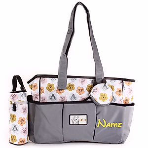 Personalize Disney Winnie The Pooh Diaper Bag 4 Piece Set